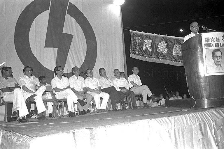 Candidate for Anson C V Devan Nair speaking at People's