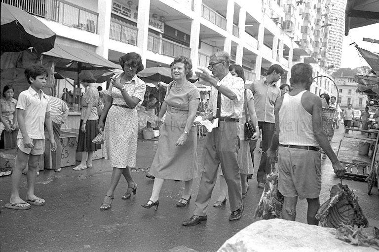Lady Mary Wilson (front, centre), wife of former British