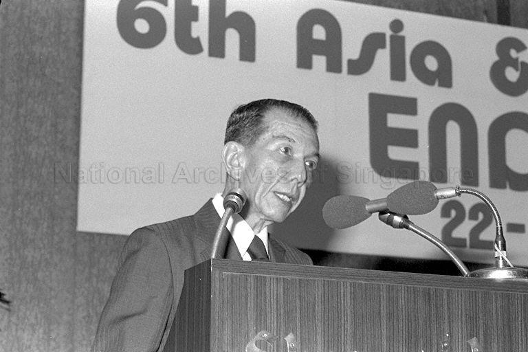 President Dr Benjamin Henry Sheares speaking at opening of