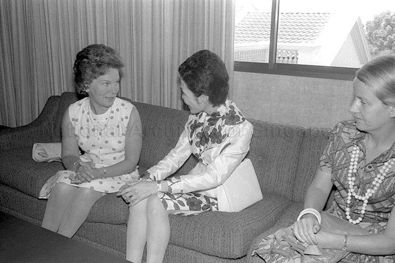 Mrs Benjamin Henry Sheares, wife of President, with Mrs