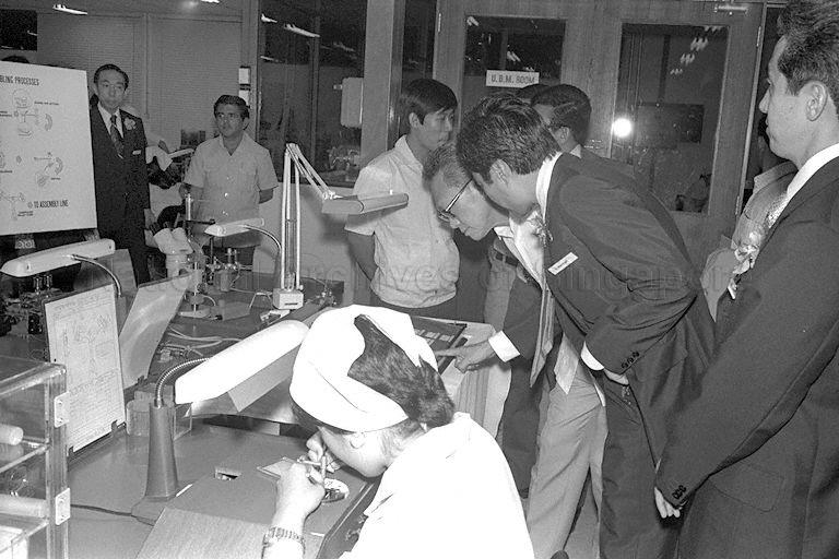 Prime Minister Lee Kuan Yew on a conducted tour of Singapore
