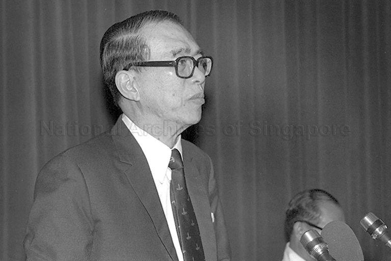 Minister for Finance Hon Sui Sen speaking at opening of