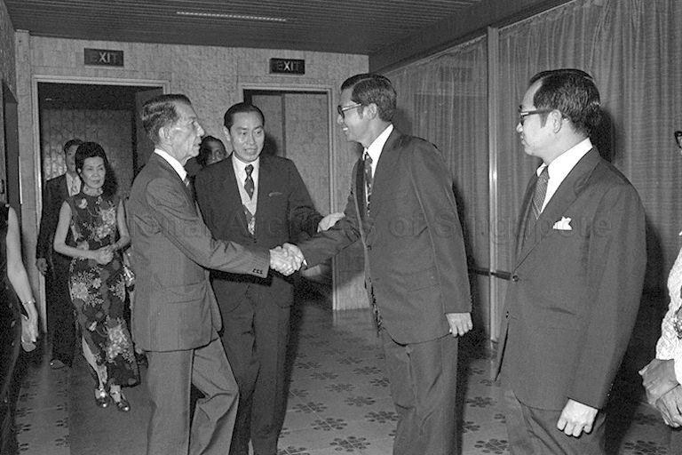 President Dr Benjamin Sheares, joined by the First Lady,