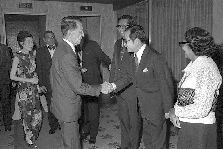 President Dr Benjamin Sheares, joined by the First Lady,