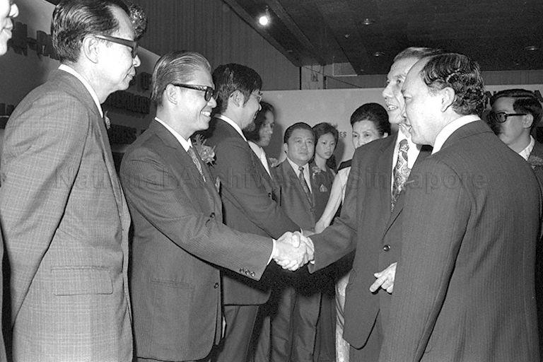 President Dr Benjamin Sheares, joined by Chairman of the