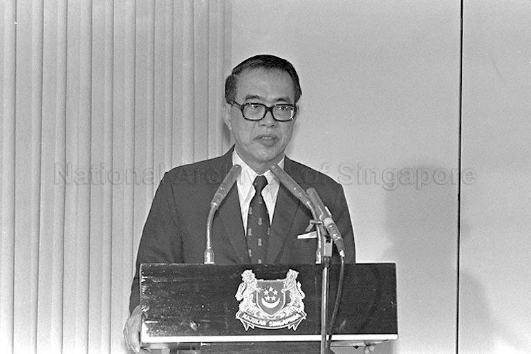 Minister for Finance Hon Sui Sen speaking at signing