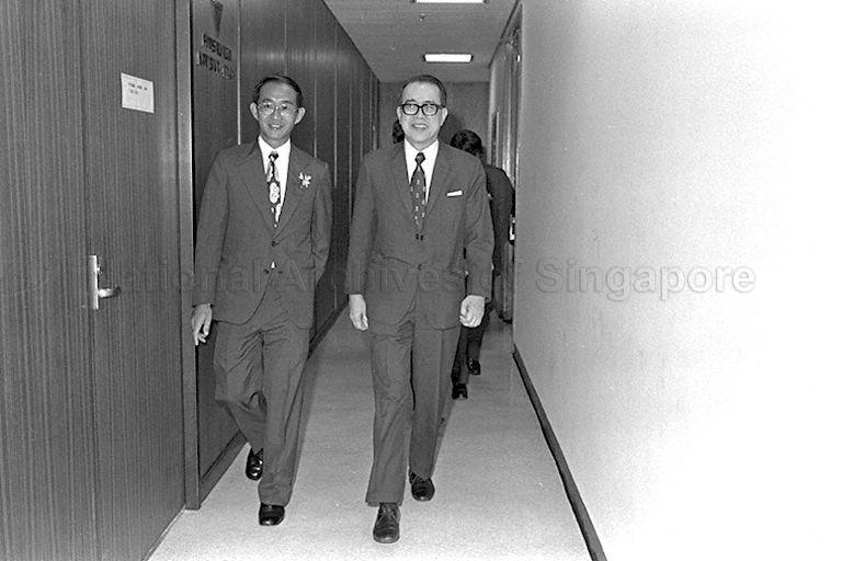 Minister for Finance Hon Sui Sen arriving at Ocean Building