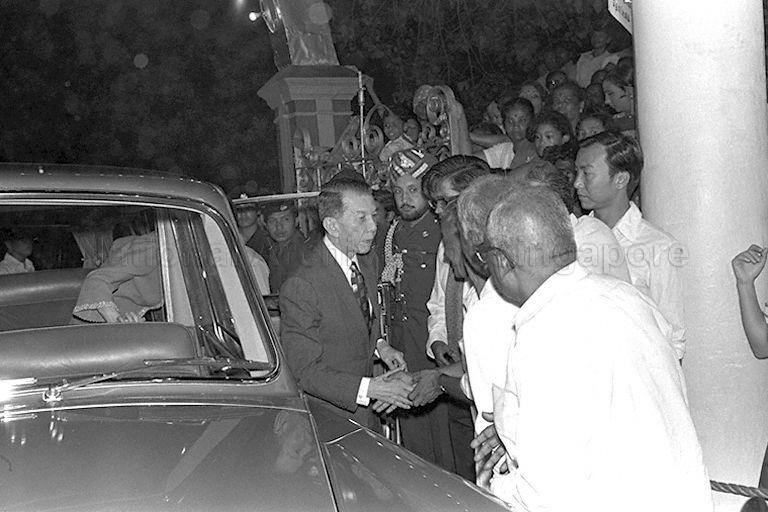 President Dr Benjamin Sheares is greeted upon his arrival