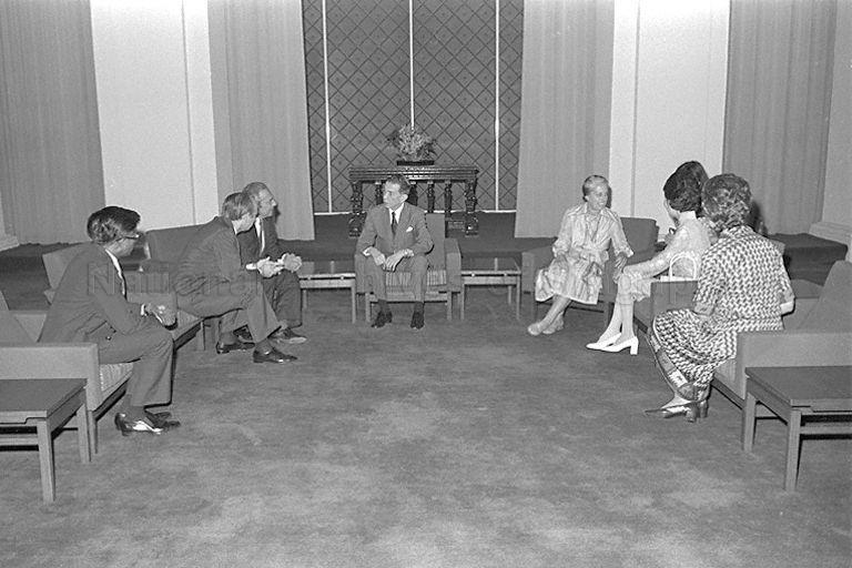 President Dr Benjamin Sheares (facing camera) participates