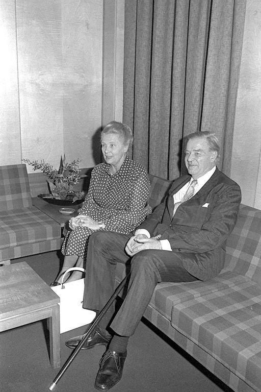 Swedish political economist Professor Gunnar Myrdal and wife