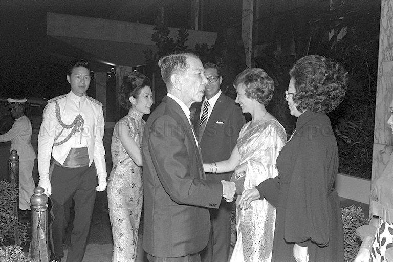 President and Mrs Benjamin Henry Sheares being greeted upon