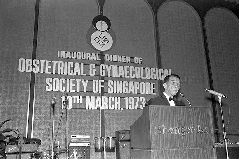 President Dr Benjamin Henry Sheares speaking at inaugural