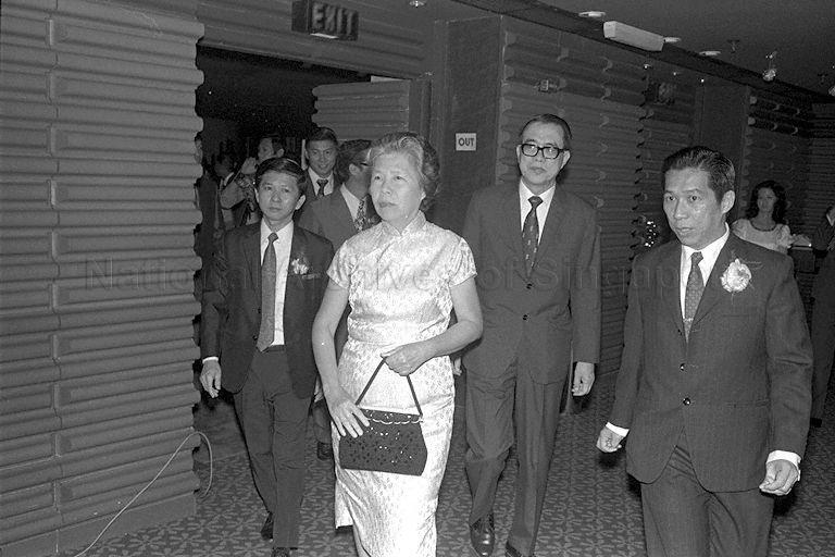Minister for Finance and Mrs Hon Sui Sen (foreground, centre