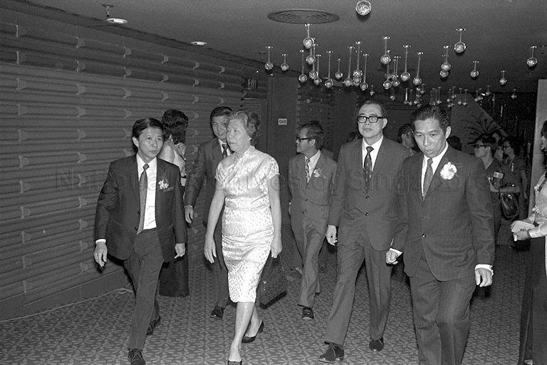 Minister for Finance and Mrs Hon Sui Sen (foreground, centre