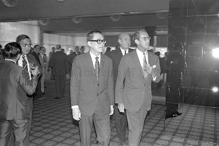 Minister for Finance Hon Sui Sen (centre) arriving for the