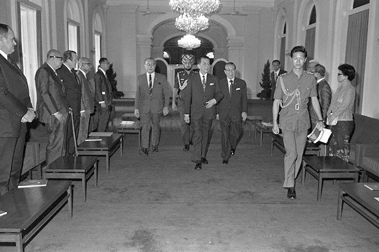 President Dr Benjamin Sheares acknowledging recognition as