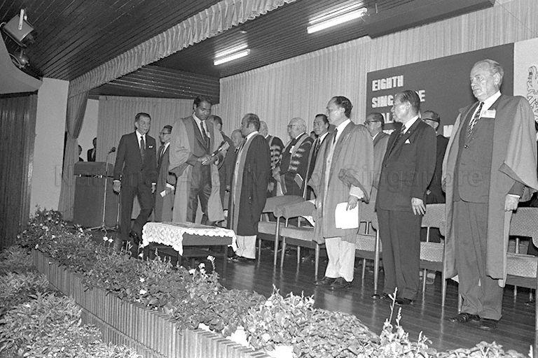 President Dr Benjamin Sheares arriving on stage for the