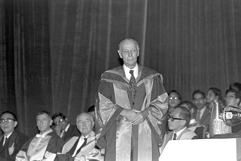 PRESIDENT DR BENJAMIN SHEARES OFFICIATES AT THE UNIVERSITY