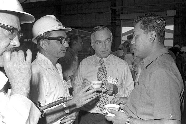 Guests and Esso personnel at the reception during ceremony