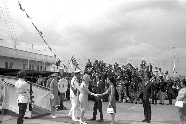 President and Mrs Benjamin Sheares greeting Duke of