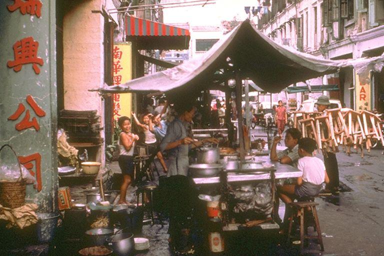 STREET HAWKERS AT TRENGGANU STREET. AFTER THE 1980S, STREET