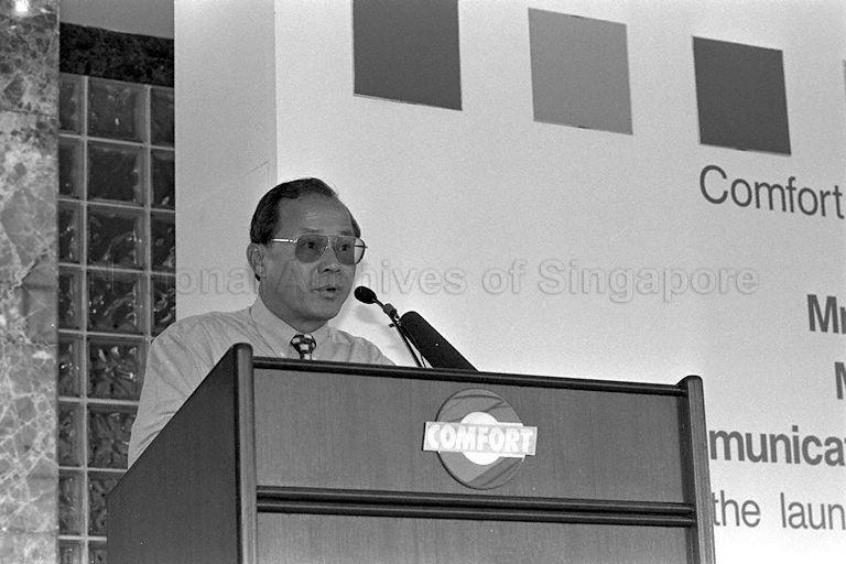 Comfort Group Chairman Dr Wan Soon Bee speaking at launch of