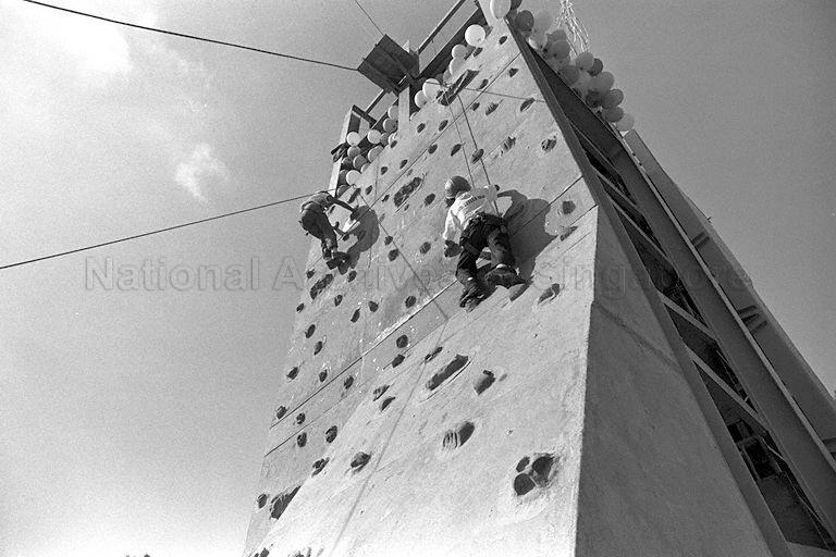 Activity at climbing tower during official opening of