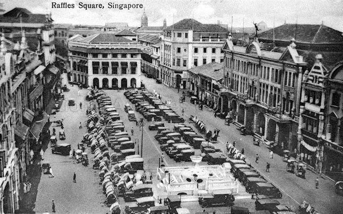 Raffles Place, as seen from Chartered Bank, with the old