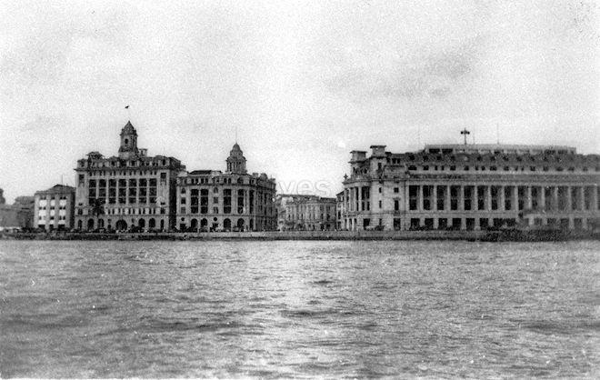 View of Singapore harbour with (from left) the Union