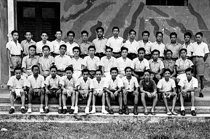 Group photograph of students from Standard 7A class, Raffles