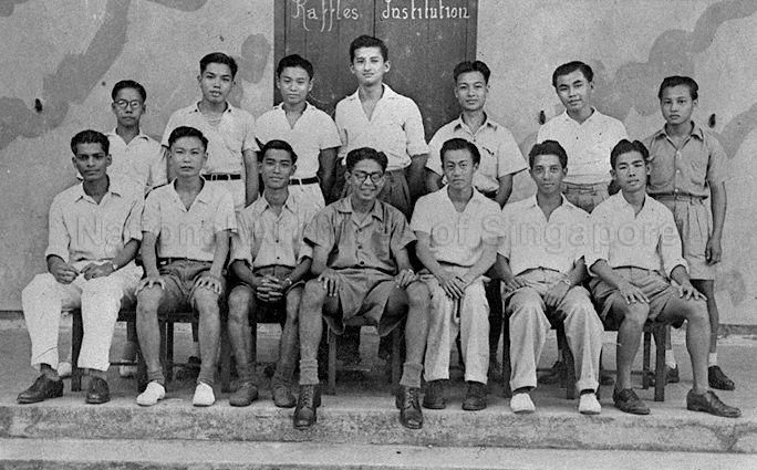 Group photograph of monitors at Raffles Institution: (seated