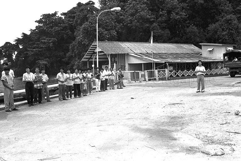 Pulau Tekong -- View of devotees at commando jetty at Changi