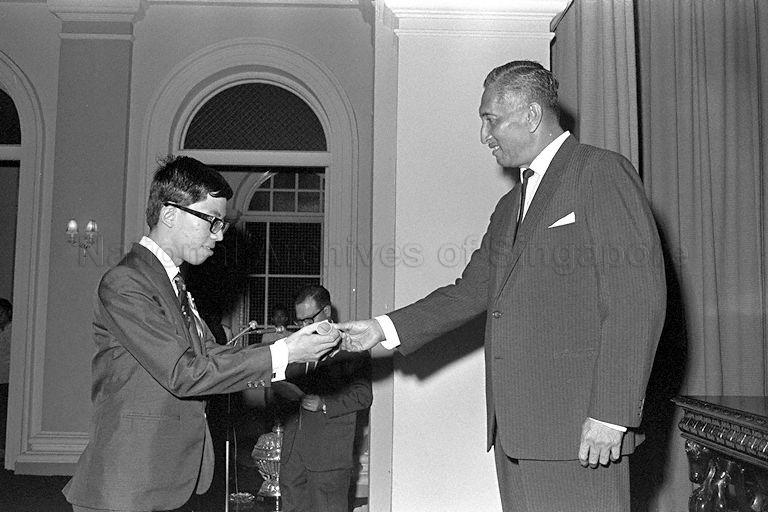 President Yusof Ishak presenting President's Scholarship