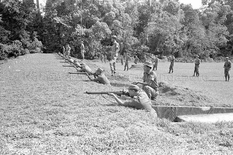CADET OFFICERS SHOOTING PRACTICE AT NEE SOON RANGE