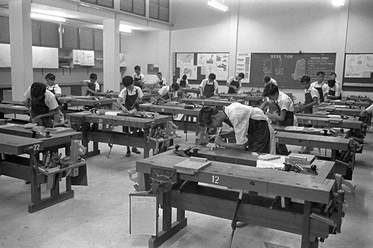 Woodworks class in progress during opening of Kim Seng