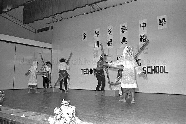 Performance during opening of Kim Seng Technical School.