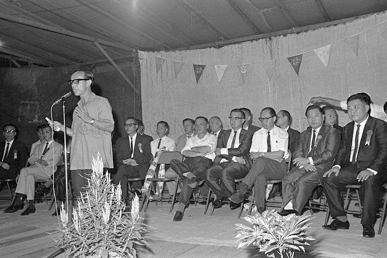 Member of Parliament for Bras Basah Ho See Beng delivering