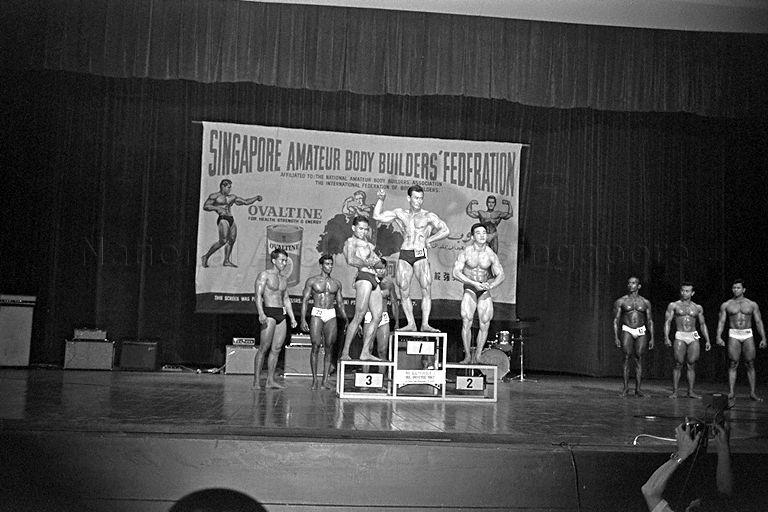 Bodybuilding contestants participating in the "Mr Beautiful