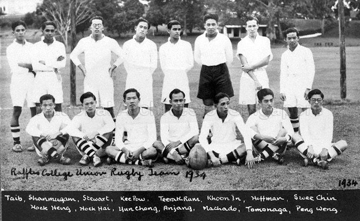 GROUP PHOTOGRAPH OF RAFFLES COLLEGE UNION RUGBY TEAM