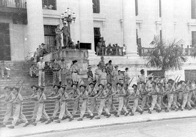The Japanese Surrender Ceremony taking place in front of the