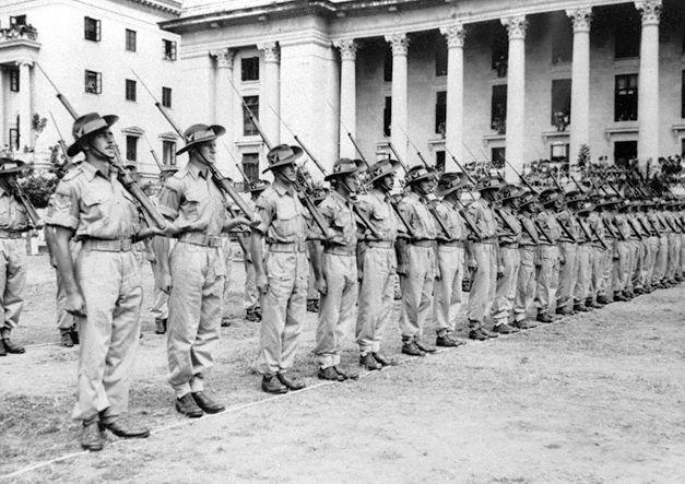 The Japanese Surrender Ceremony taking place in front of the