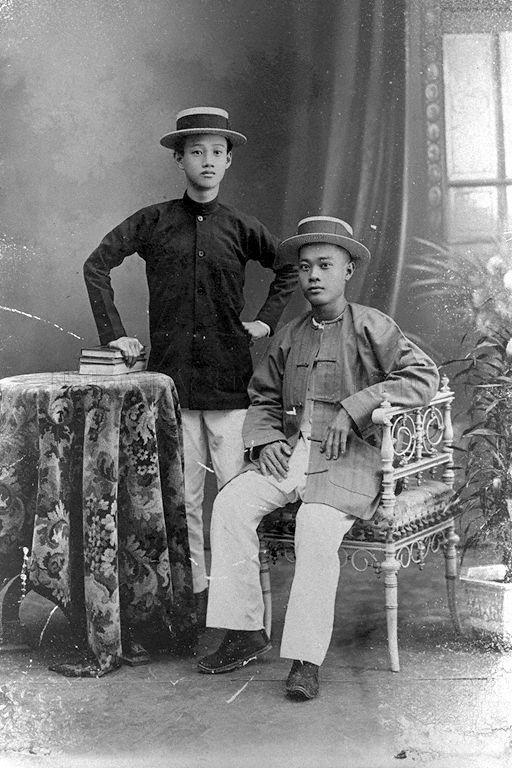 STUDIO PHOTOGRAPH OF TWO CHINESE MEN