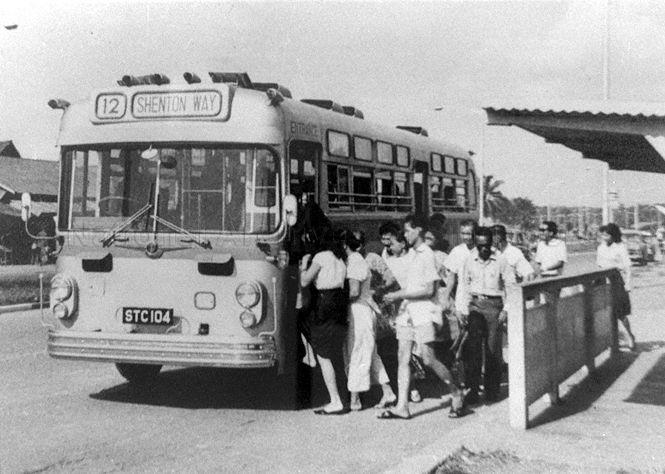 THE SCENE AT A BUS STOP BEFORE THE QUEUE CAMPAIGN BY