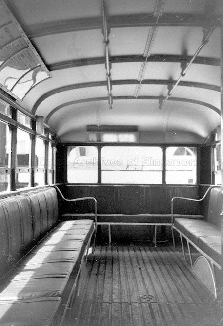 THE INTERIOR VIEW OF A SINGAPORE TRACTION COMPANY (STC) BUS