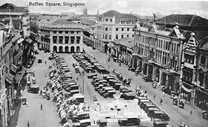 Raffles Place, as seen from Chartered Bank, with the old