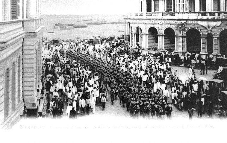 Soldiers of the Madras Infantry Regiment rehearsing for the