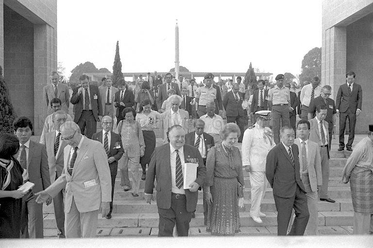 British Prime Minister Mrs Margaret Thatcher (foreground)