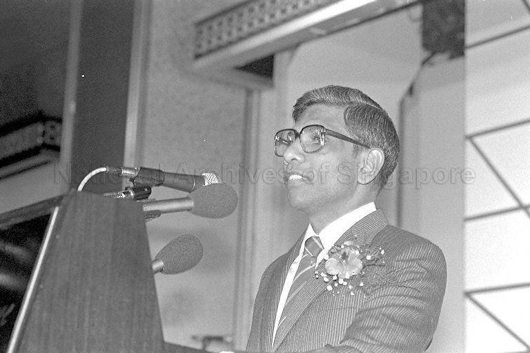 Minister for Foreign Affairs S Dhanabalan giving a speech at