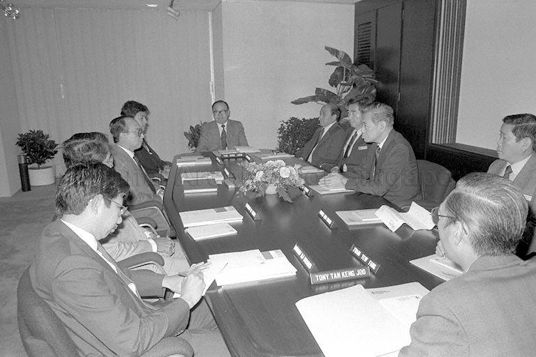 Brunei's Minister of Development, Pehin Abdul Rahman (left