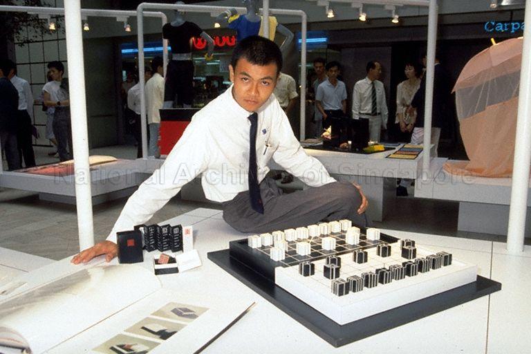 National Serviceman Tan Chee Kiong and his exhibit at Young